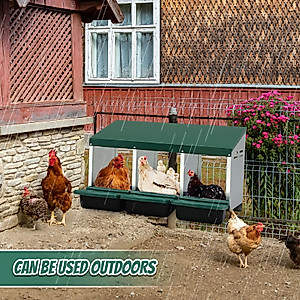 Therwen Chicken Roll Out Nesting Boxes Egg Laying Box with 3 Compartment 6 Pcs Automatic Poultry Nipples 3 Pcs Washable Nesting Box Pads 3 Pcs Fake Eggs and Gloves for Chicken and Poultry House