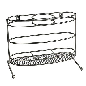 Spectrum Diversified myBella Styling Station, Caddy Bathroom Countertop, Optional Wall Mount Hair Dryer Holder & Beauty Organizer, Satin Nickel