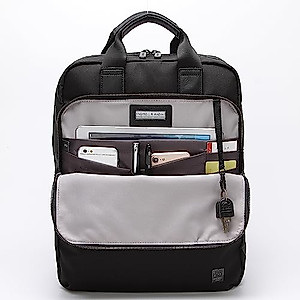 KNOMO James 16 inch Laptop Briefcase Men Waterproof Backpack Slim Travel Rucksack Business Casual Daypack, Black