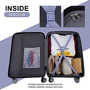 Travelhouse 3 Piece Hardshell Suitcase Set: Lightweight Spinner Luggage - TSA-Approved Carry-Ons for Stress-Free Travel (Light Purple)