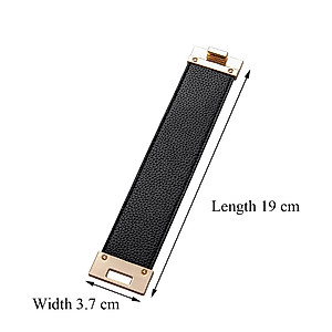 Rantanto Braid Leather Wrap Bracelet Trendy Stackable Crystal Cuff Boho Gold Heart Bracelet Jewelry Gift For Women, Wide Black