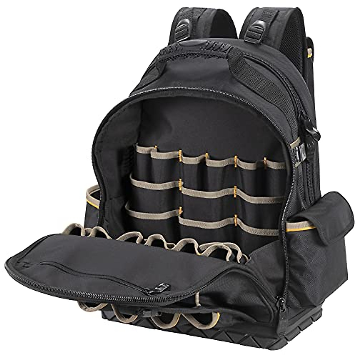 CLC Work Gear PB1133 38 Pocket Molded Base Tool Backpack, Black/Blue