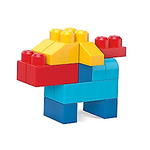 MEGA BLOKS First Builders Toddler Blocks Toys Set, Deluxe Building Bag with 150 Pieces and Storage, Blue, Ages 1+ Years