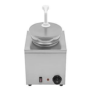 Stainless Steel Hot Fudge Warmer, 1.06Gal Electric Cheese Dispenser, Temperature Adjustment, for Hot Fudge Cheese Caramel