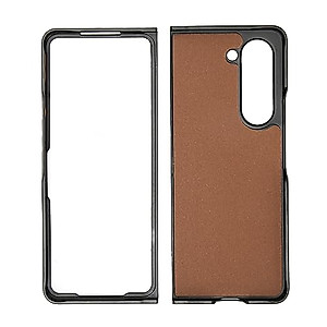 Shockproof Wear Resistant Phone Case for Samsung Galaxy Z fold 5 Case, PU Leather Flip Phone Cover for Samsung Fold 5 (Two Color Lychee Pattern White)