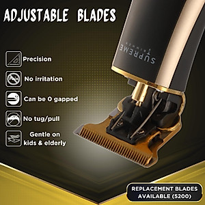 Supreme Trimmer T Shaper | Professional Barber Trimmer Hair Clippers for Men (90 Min Run Time) Cordless Hair Trimmer Zero Gapped Liner Beard Trimmer | ST5210 Gold