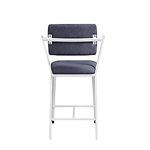 ACME Cargo Counter Height Chair (Set-2) - - Gray Fabric & White