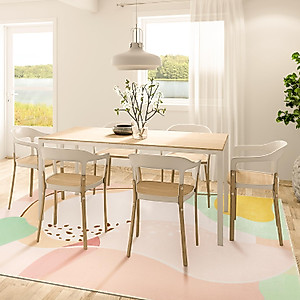 tchdio-Pink Rug-Soft Rugs for Living Room-Washable Rugs 8x10-No Slip Rugs for Bedroom Girl,Nursery,Dorm,Kids Room,Living Room,PlayRoom-Pink Carpet