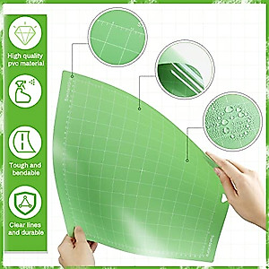 24 Pack Mat 12 x 12 Inch Adhesive Sticky Non Slip Standard Grip Mat Flexible Square Gridded Quilting Cut Mats Crafts Sewing Arts Replacement for Explore One/Air/Air 2/Maker Cut Mats (Green)