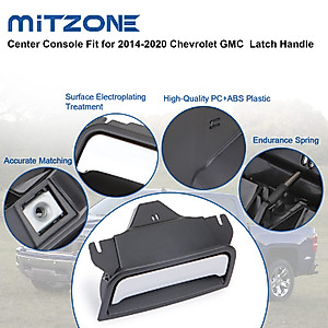 MITZONE Center Console Armrest Latch fit for 2014-2020 Chevy Silverado GMC Sierra Suburban Tahoe Yukon Lid Latch Handle Replace 22861304