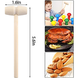 WUWEOT 60 Pack Mini Wooden Hammer Mallet, 5.6" Pounding Toy Educational Tool for Kids Boys Girls, Ideal for Cracking Seafood and Chocolate