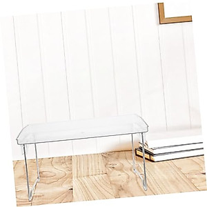 CAXUSD Foldable Storage Rack Shelf for Desk Desktop Shelf Kitchen Counter Rack Foldable Shelves Kitchen Storage Rack Cabinet Storage -Saving Shelf Makeup Rack Storage Stand White Plastic