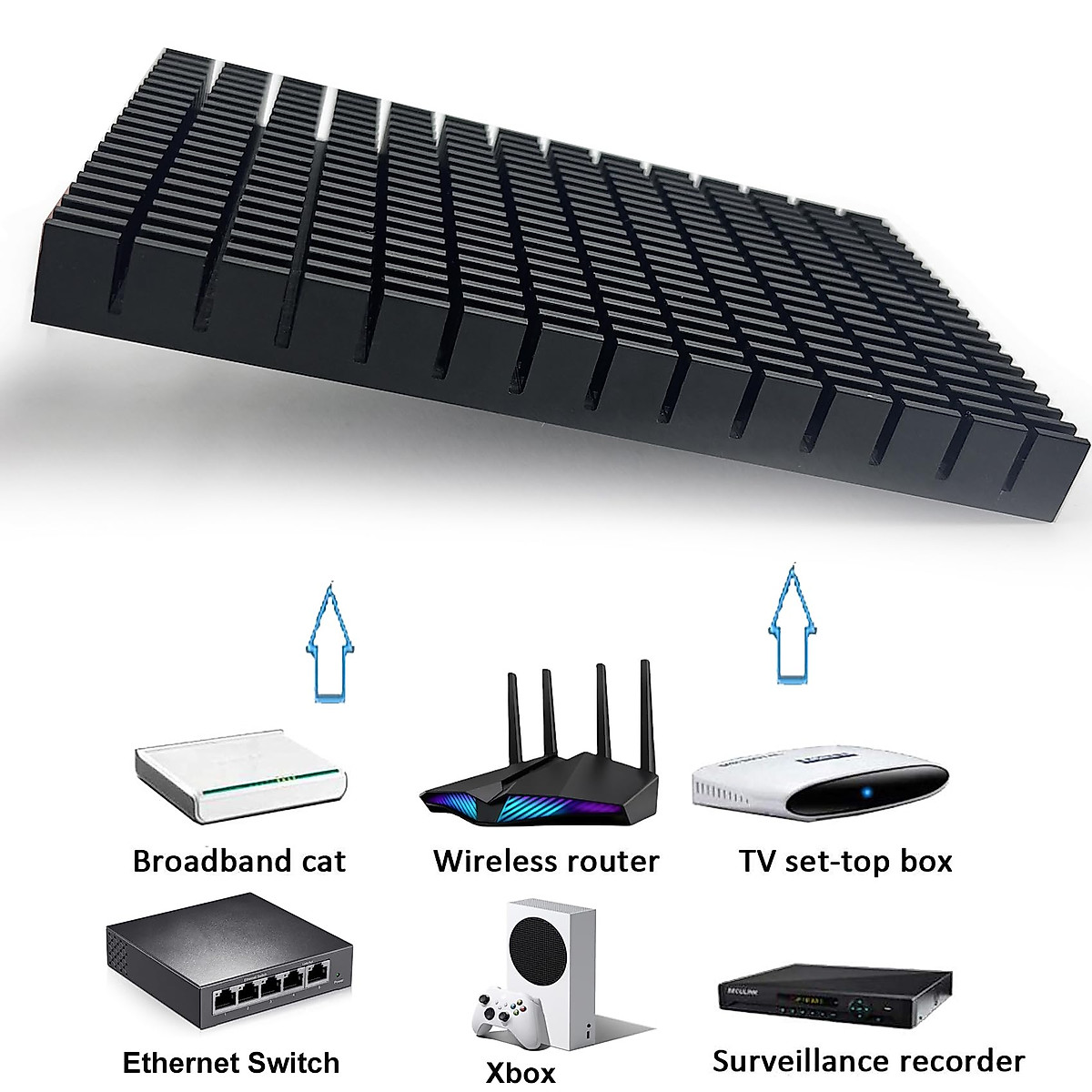 Awxlumv Aluminum Large Heatsink 5.9 x 3.6 x 0.59 Inch /150 x 93x 15 mm Black Heat Sinks Fins for Cooler RTX 3090 3080 ti Backplate PCB LED Motherboard (2 Pcs)