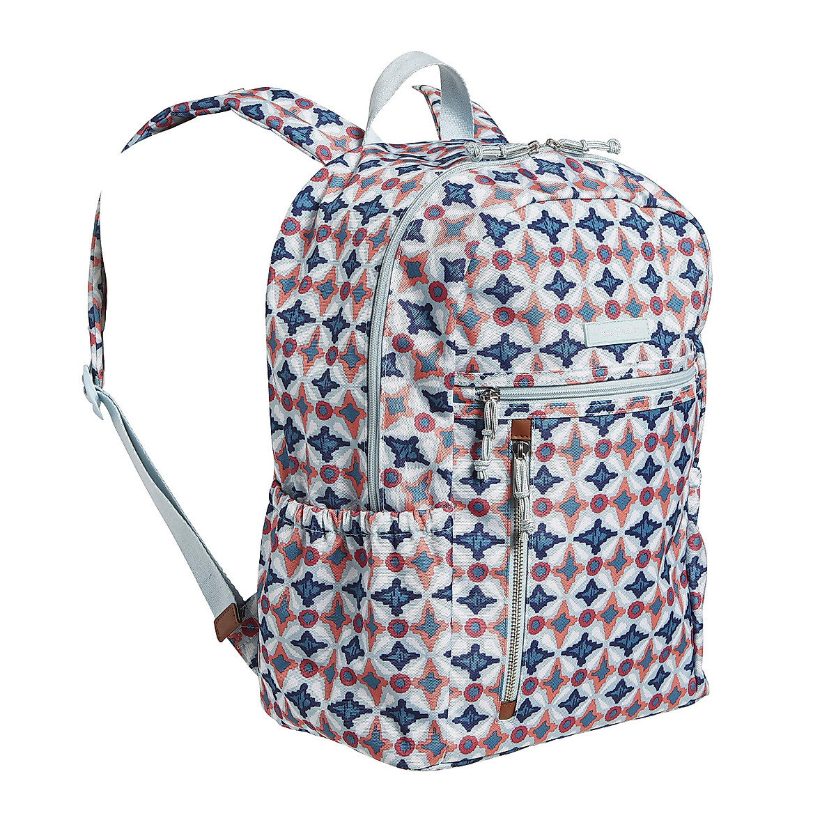 Vera Bradley Women's Lighten Up Study Hall Backpack, Water Geo, One Size