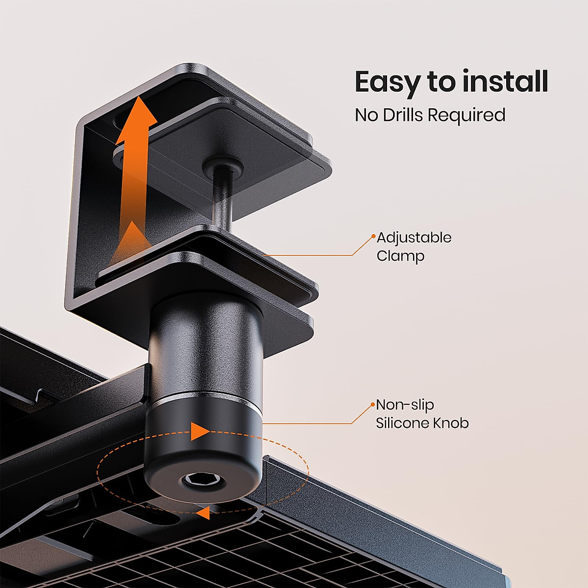 Rotating Keyboard Tray Under Desk - Klearlook PU Leather Keyboard Drawer Adjustable C Clamp,Ergonomic Mouse Keyboard Platform Extender,No Drilling,Easy Install Keyboard Stand,23.62"x 9.84"Inch-Black