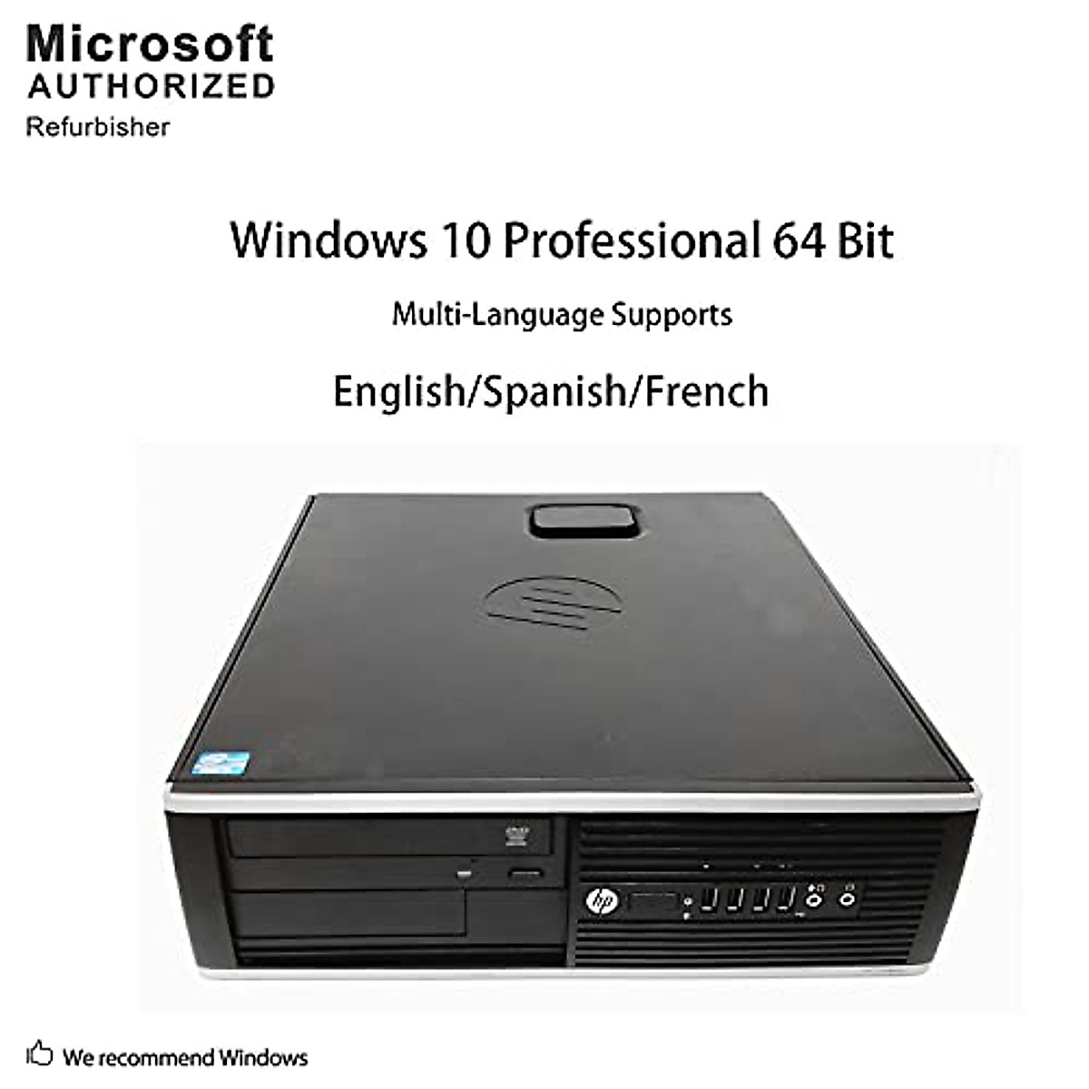 HP Desktop, Dual Core AMD, New 8gb Memory, 500gb, DVD, Windows 10 Professional, WiFi Wireless (Renewed)