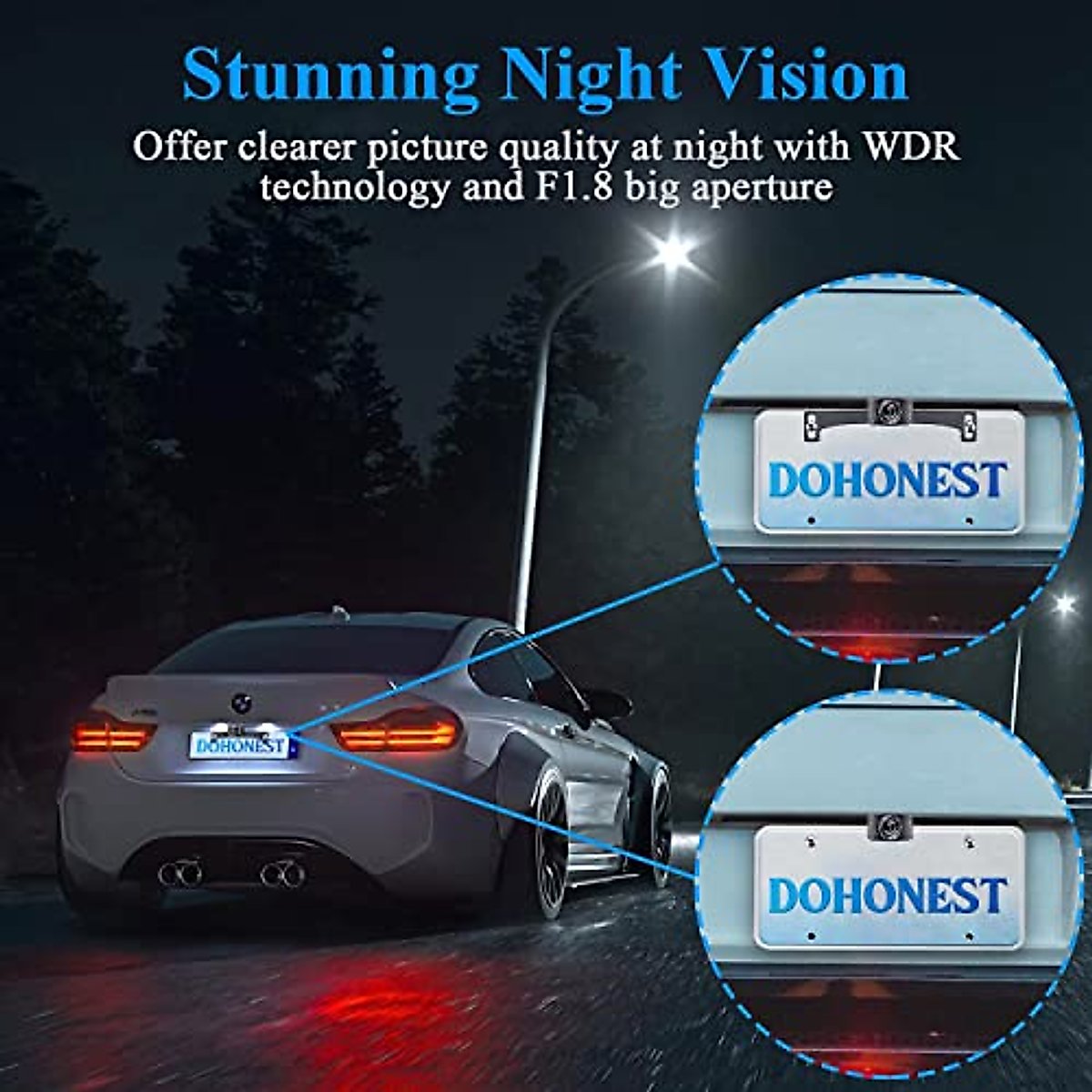 DoHonest Wireless Backup Camera for Car with 5" Monitor, HD 1080P No Delay Bluetooth Backup Camera System for Truck Pickup Minivan Support Add Second RV Camera DIY Installation to Avoid Drill Hole S4