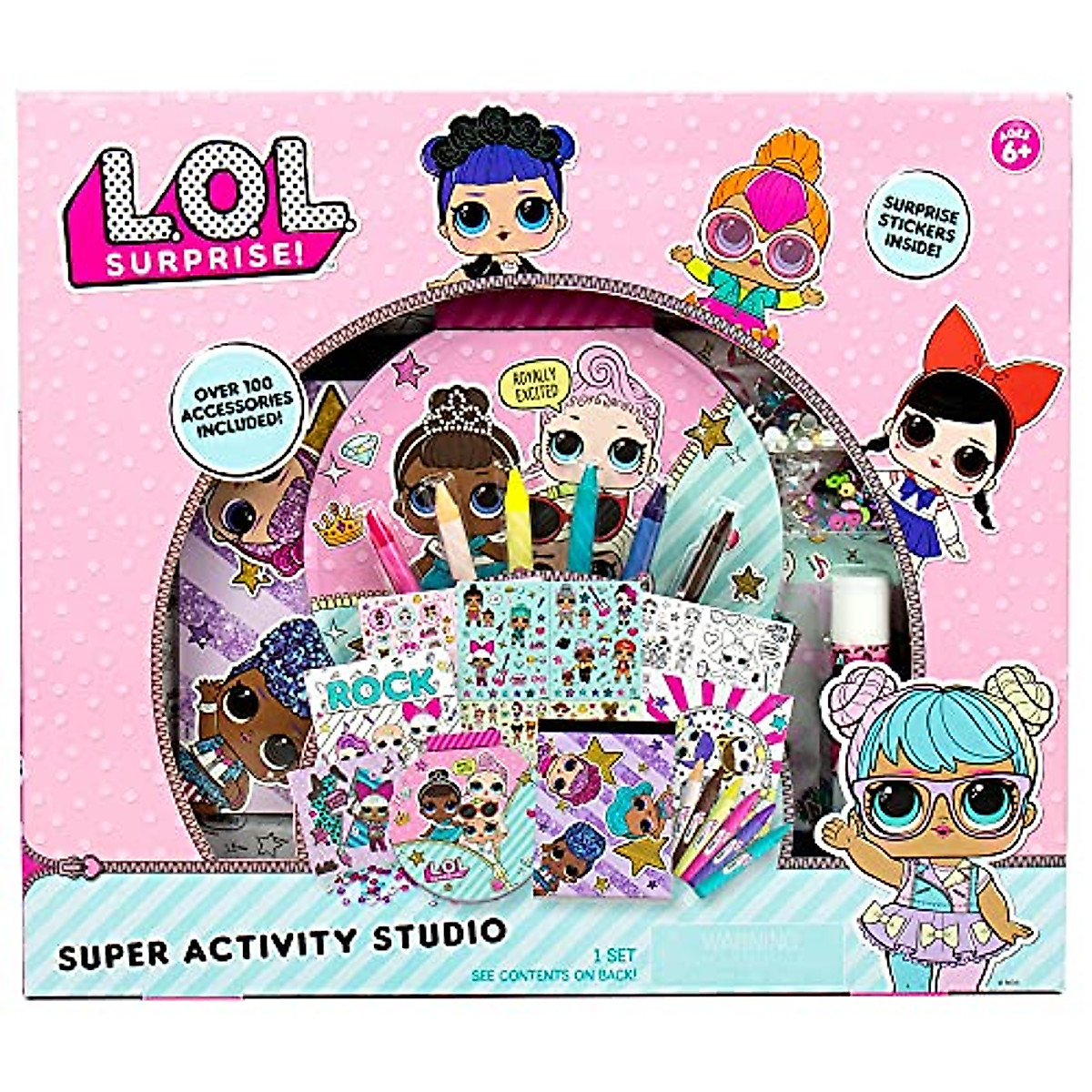 L.O.L. Surprise Super Activity Set Studio by Horizon Group USA, Sketch & Create with Stickers & Gemstones, Multicolor
