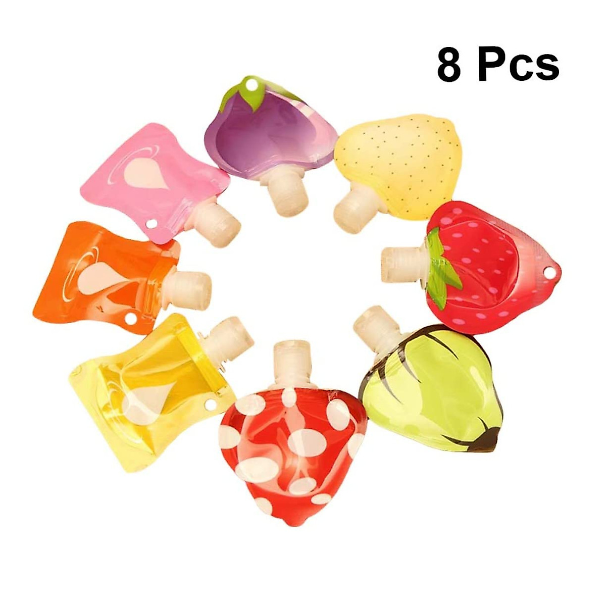 8pcs Emulsion Bottle Refillable Bottles Subpackaging Bottle Silicone Bottles Travel Empty Bottle Cartoon Bottle