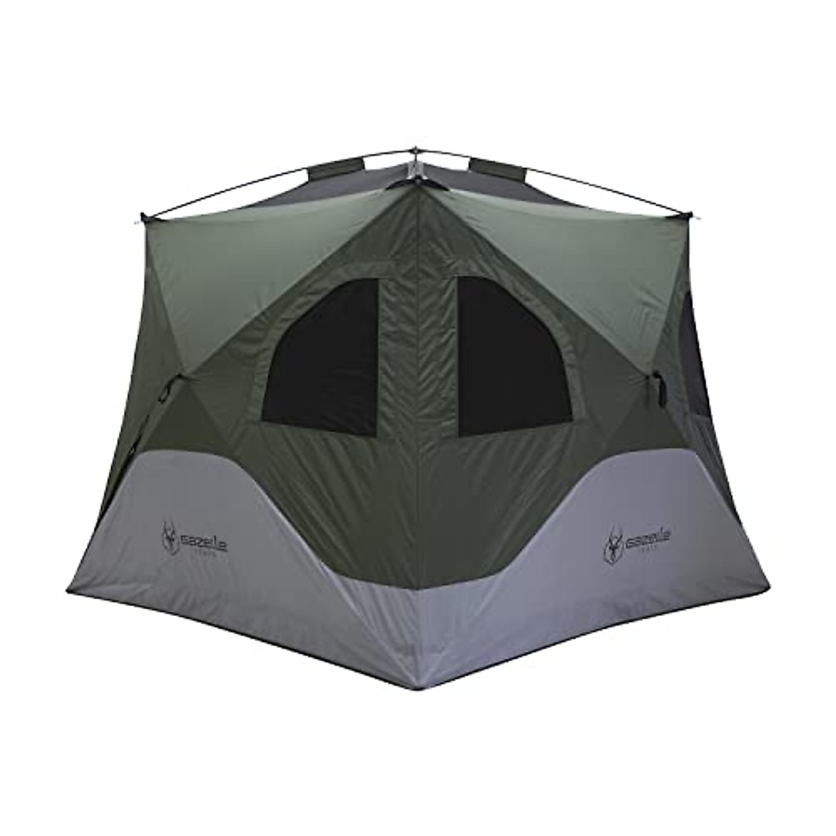 Gazelle Tents™ T4 Hub Tent, Easy 90 Second Set-Up, Waterproof, UV Resistant, Removable Floor, Ample Storage Options, 4-Person, Alpine Green, 78" x 94" x 94", GT400GR