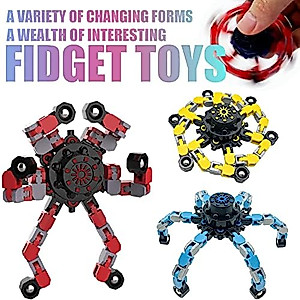 20PCS Transformable Fingertip Gyro Toy,Deformation Chain Robot Deformed Mechanical Spiral Twister Decompression Fingertip Toy Party Favors for Kids