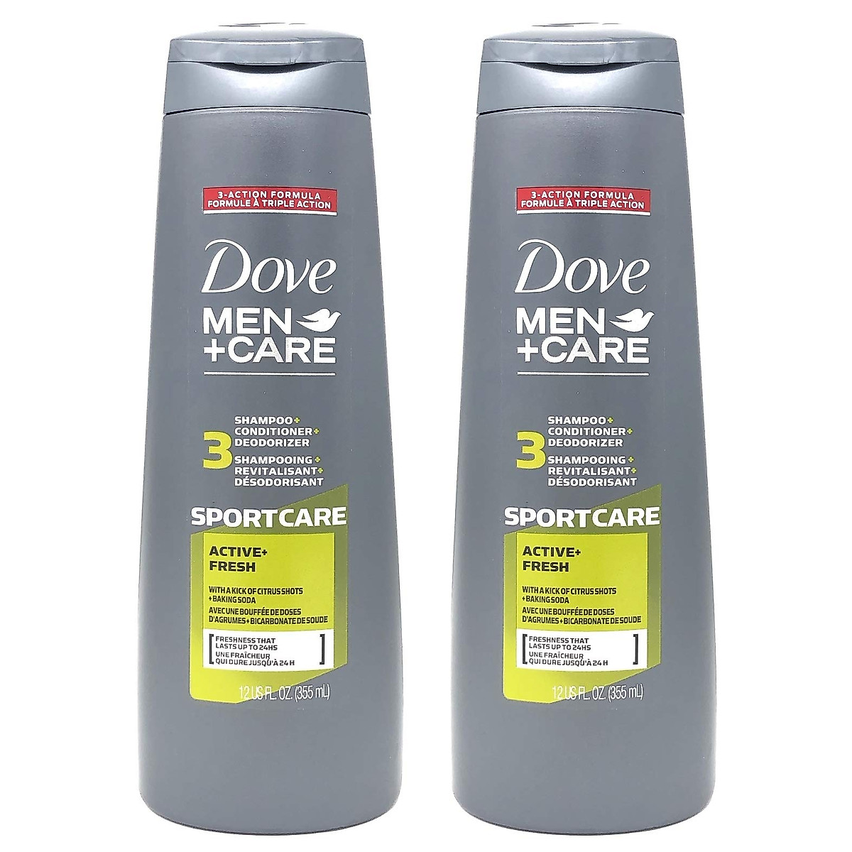 Dove Men+Care 2-in-1 Shampoo and Conditioner, Sportcare Active Fresh, 12 oz (Pack of 2)2
