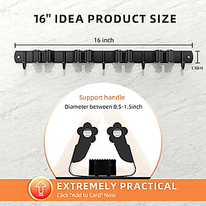 DOMAXCAI Broom Holder Wall Mount, 2 Pack Improved Broom Holder, Non-slip Mop and Broom Holder Wall Mount, Heavy Duty Broom Hanger Organizer for Closet Laundry Garden Garage Storage (4 Racks 5 Hooks)