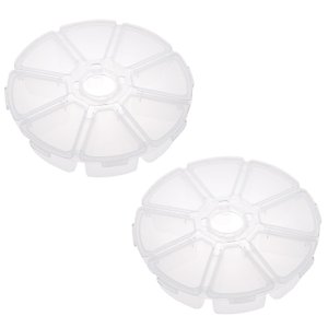 TAODAN 2pcs Plastic Storage Organizer Containers 10cm 8 Grids Clear Jewelry Box Fishing Box Pill Box