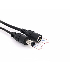 HUALAND 2 Pack Black 1 Female to 2 Male 5.5mm X 2.1mm CCTV DC Power Supply Splitter Cable