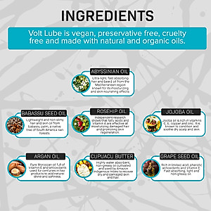 VOLT Lube Mens Beard Oil & Hair Softener with Jojoba & Argan Oil, 1 Fl Oz (30 ml) Bottle Unscented