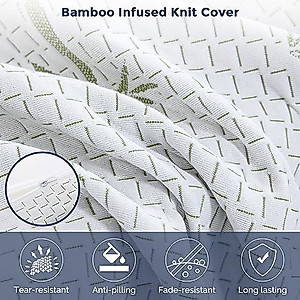 IULULU Queen Size Mattress, 8 Inch Queen Mattress in a Box, Gel Memory Foam Bamboo Cover Mattress Green Tea Cooling Medium Firm Bed Mattress for Pain Relief, CertiPUR-US Certified,White