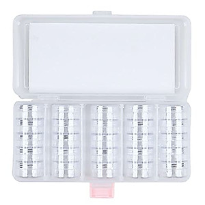 Craft County Clear Organizer Box with 5 Sets of Five Stackable Jars with Lid – 31 Pieces – Great for Diamond Art, Beads, Findings, Saving Space, and More!