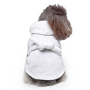TTBDWiian Dog Close Medium Hotel Nightgown Bathrobe Dog Pajamas Clothes Bath Bathrobe Towel Pet Pet Cat Pet Clothes (White, Small)