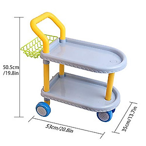 Kids Food cart Toy Sets,Kids Role Play Large Dining car Toys and 98pcs Food, Kitchen, Tableware Accessories., Educational Toys for 3+ Years Boys/Gir