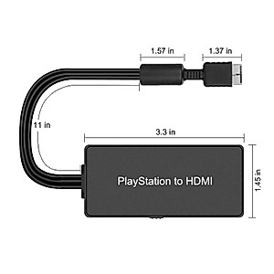 Y.D.F PS2 to HDMI Adapter PS2 HDMI Cable PS2 to HDMI Converter Support 4:3/16:9 Screen Aspect Ratio Switch. Works for PlayStation 1/ PlayStation 2 HD Link Cable PS1 HDMI Adapter PS2 HDMI Converter