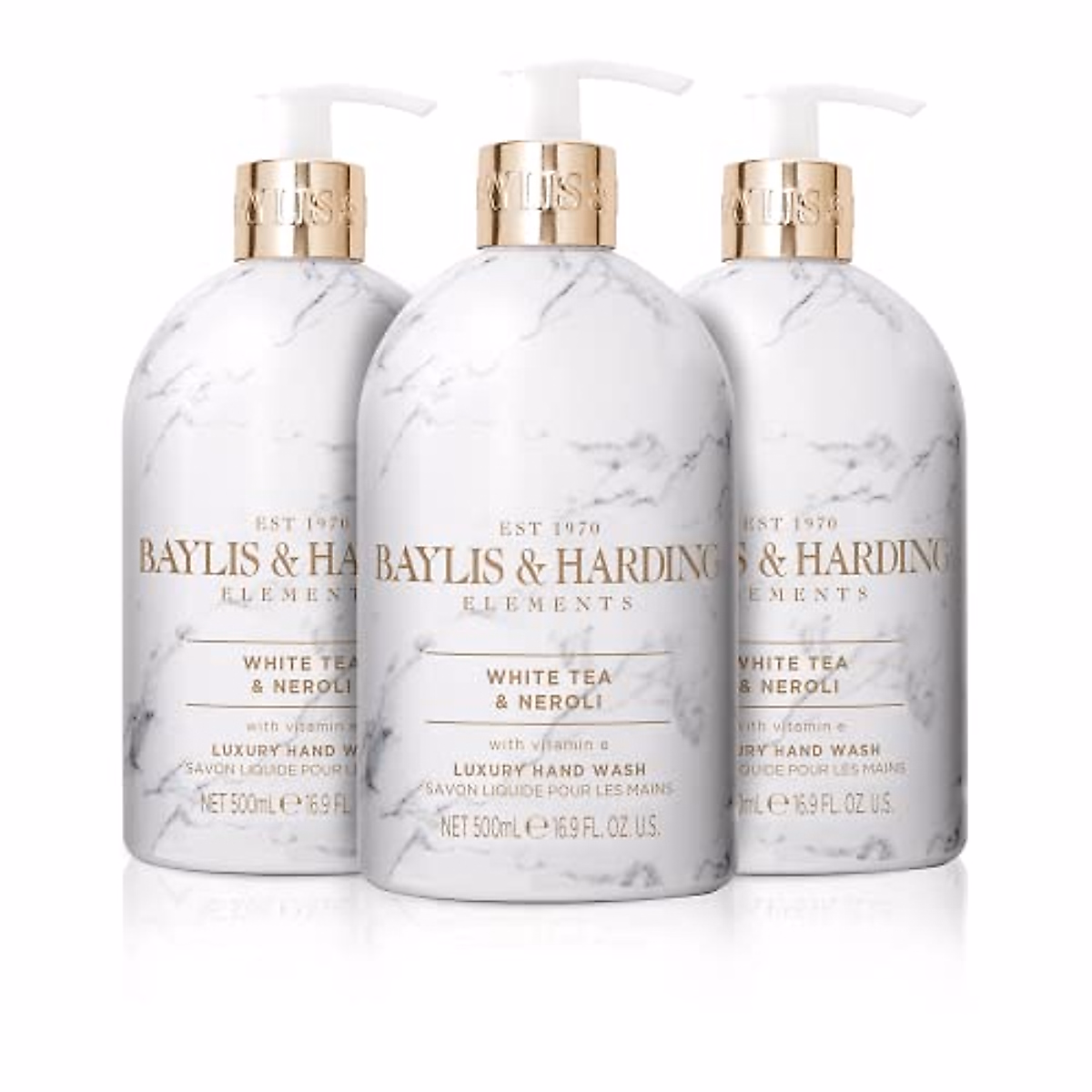 Baylis and Harding Elements White Tea and Neroli, 500ml Hand Wash, Pack of 3