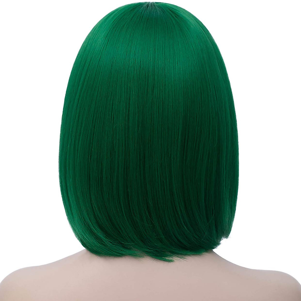 Bopocoko Green Wig Short Green Wigs for Women St Patricks Day Green Bob Wig with Bangs Natural Synthetic Soft Wig Cute Colored Wigs BU027GR