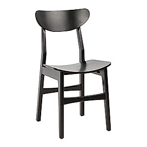 Safavieh Home Lucca Retro Black Dining Chair, Wood, Set of 2