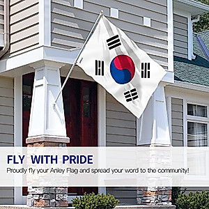 Anley Fly Breeze 3x5 Foot South Korea Flag - Vivid Color and Fade proof - Canvas Header and Double Stitched - S Korean National Flags Polyester with Brass Grommets 3 X 5 Ft