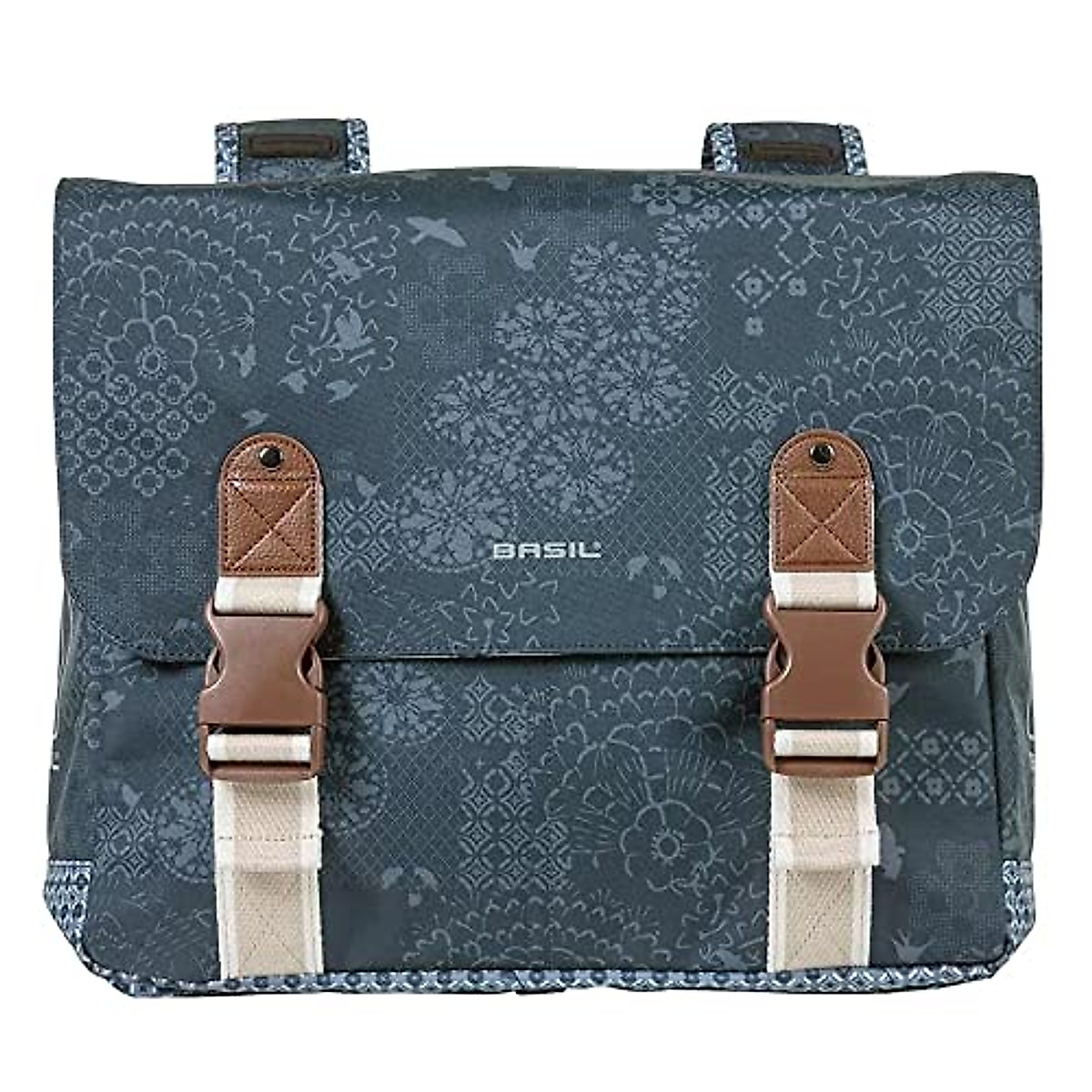 Basil Bohème-Double Bag, Double Pannier Bag, 35L, Indigo Blue