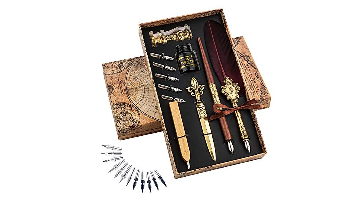 Hethrone Feather Pen Set - Perfect for Calligraphy