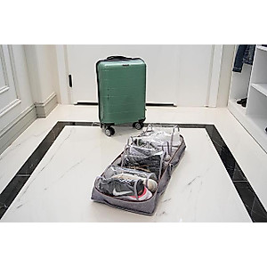 6 Pairs Shoe Bag for Travel Dark Gray Felt Blend Fabric - Travel Storage Bags for Luggage - Shoe Bag for Travel - Shoe Packaging Organizer Storage Bag - Shoe Bag with Luggage Case - Dark Gray