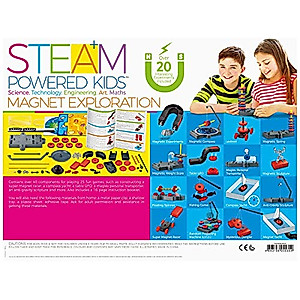 4M Magnet Exploration from STEAM Powered Kids, Transform This Super Magnet Set to Perform Fun Experiments and Games, Over 20 Games and Experiments Included, Ages 8+