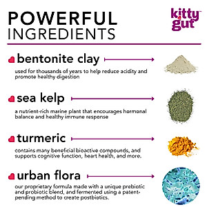 KittyGut 3-in-1 Organic Cat Probiotics & Postbiotic Supplement Powder- Made in USA-Probiotics for Cats Promote Gut Health and Cat Digestive Support, Diarrhea and Vomiting (90g)