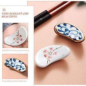 Luxshiny 4pcs Ceramic Chopstick Rest Paint Brush Holder Japanese Spoon Rest Kitchen Utensil Rest Chopstick Holder Ceramic Spoon Rest Tableware Rest Multifunction Ceramics Dishwasher