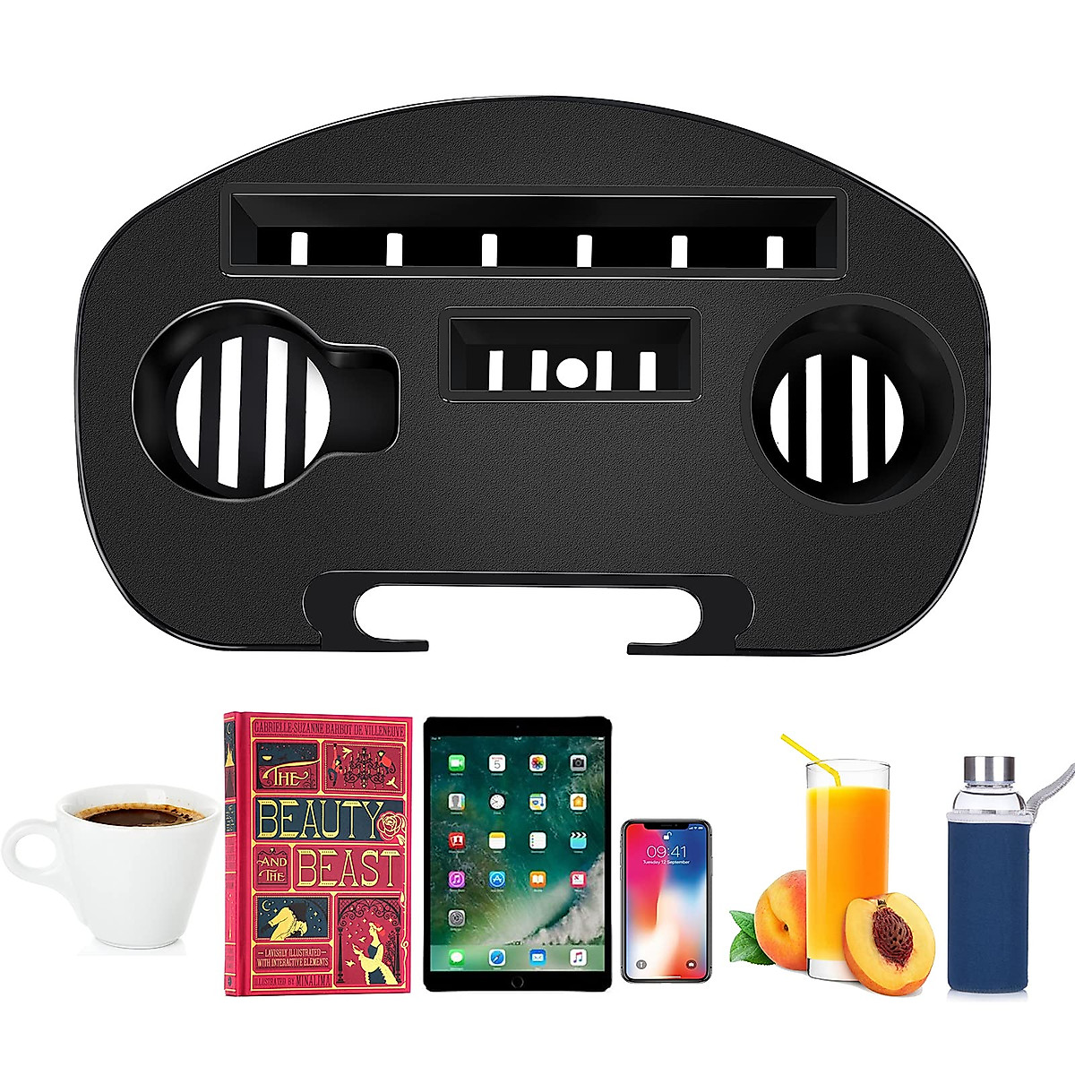 Hanperal Zero Gravity Chair Tray, 2 Pack Upgraded Version Cup Holder for Zero Gravity Chair, Utility Clip-On Chair Table/Tray for iPhone/iPad/Tea Cup/Books -Black…