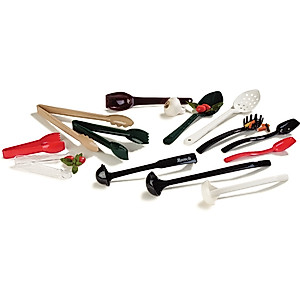 Carlisle FoodService Products 460603 Carly Salad Tong, 6" Salad Tong, Black, 3 Pack