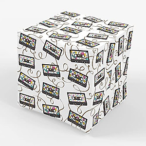 Stesha Party 80s 90s Cassette Tape Gift Wrapping Paper - Folded Flat 30 x 20 Inch (3 Sheets)