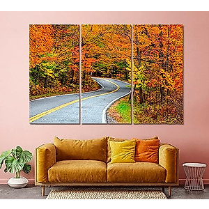 Road to Vermouth USA Autumn Landscape Canvas Print 5 Panels / 36x24 inches