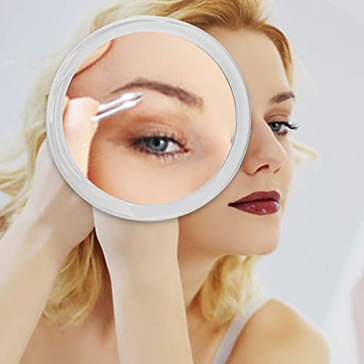 MIYADIVA 20x Magnifying Mirror, Small Magnifying Mirror with Suction Cup, Magnified Mirror, Close Up Mirror for Precise Details of Makeup, Super Magnification, 6" Dia